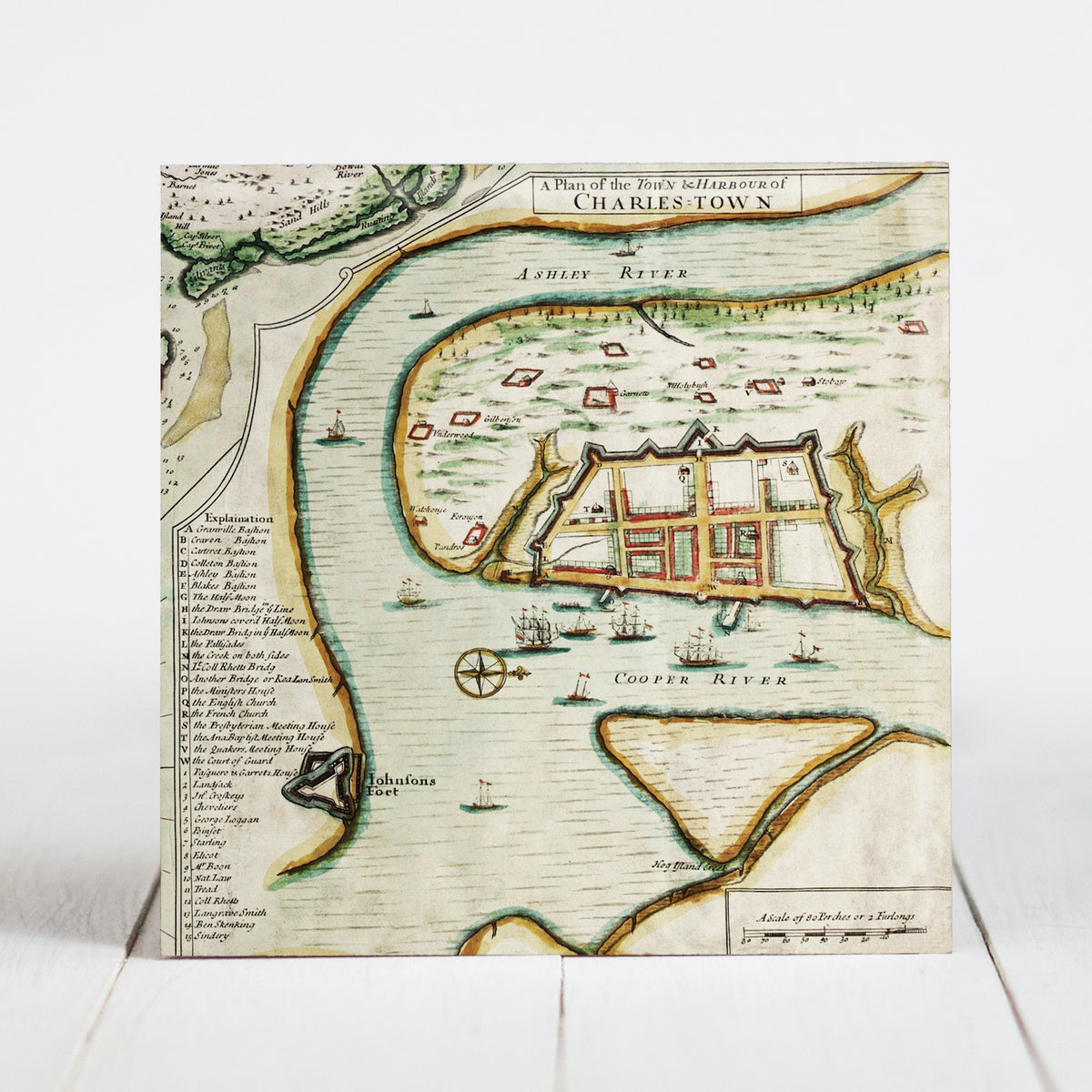 1711 Map of the Walled City of Charles Towne - Charleston, SC ...