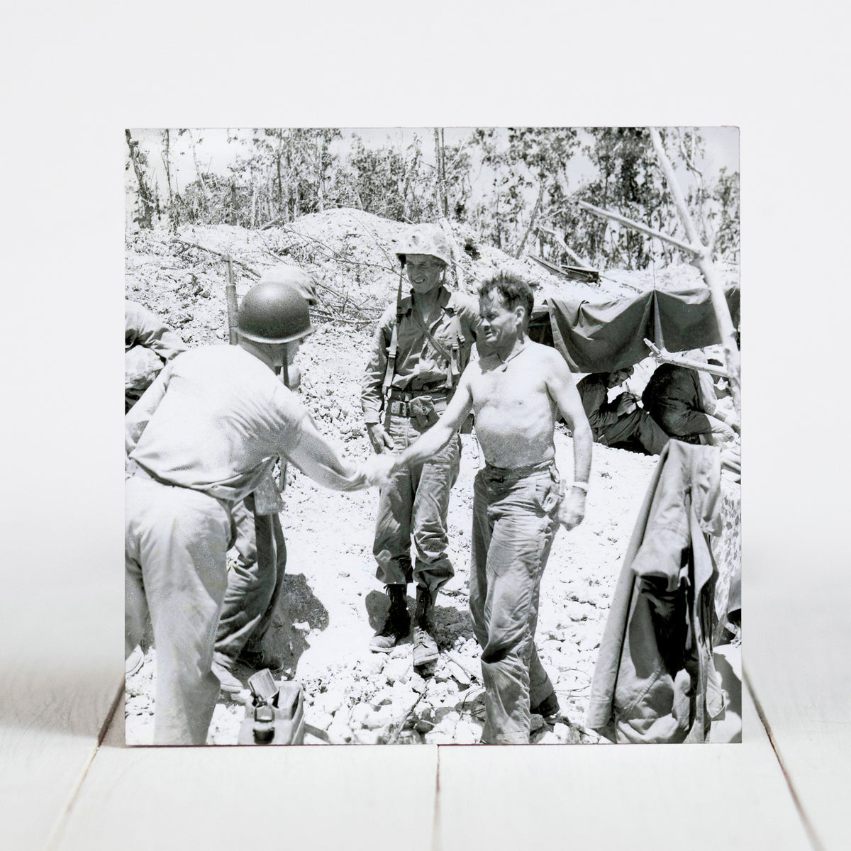 Admiral Cochrane Greets Colonel Lewis B. "Chesty" Puller on Peleliu c ...