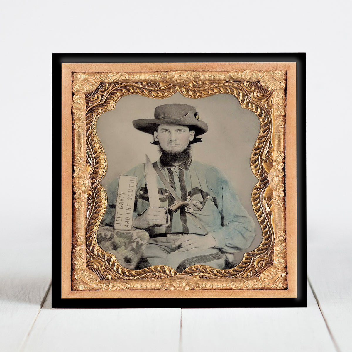 Confederate Cavalry Solder with Bowie Knife and Jeff Davis Sign - Civi ...